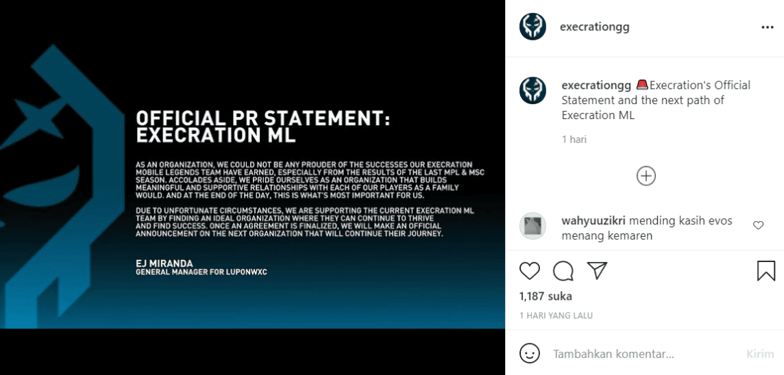 Tim MLBB Execration Bubar? Kok Bisa?