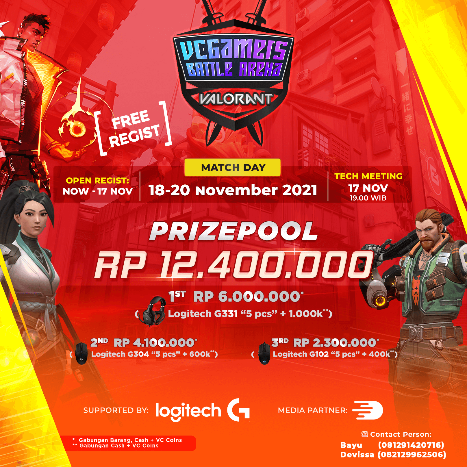 VCGamers Battle Arena November 2021 MLBB, Pokemon Unite, Valorant, & AoV